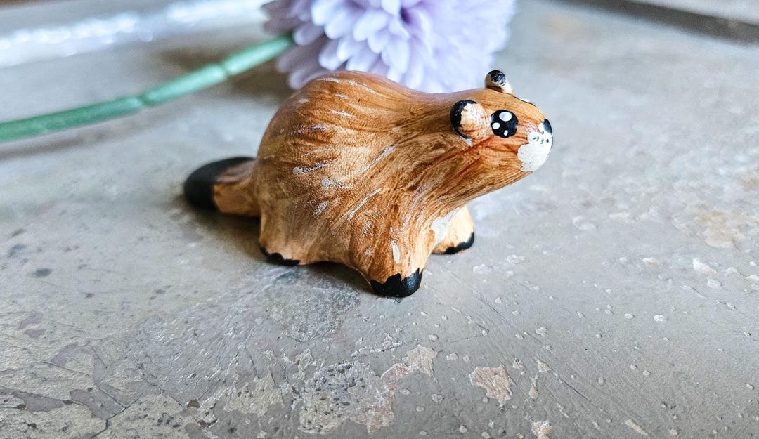 Little Beaver Figurine, Clay Animal, Handmade Animal, Beaver Figure ...