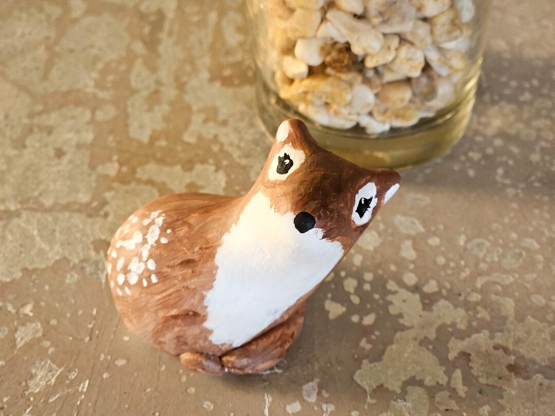Polymer Clay Doe, Little Deer, Handmade Clay Animal, Woodland Animal ...