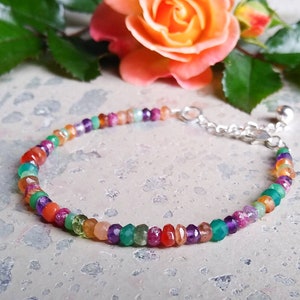 Multi Colored Bracelet, Colorful Multigem Bracelet, Rainbow Bracelet ...