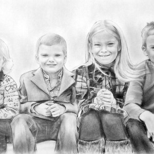 Custom Family Portrait Sketch Drawing From Photo - Etsy