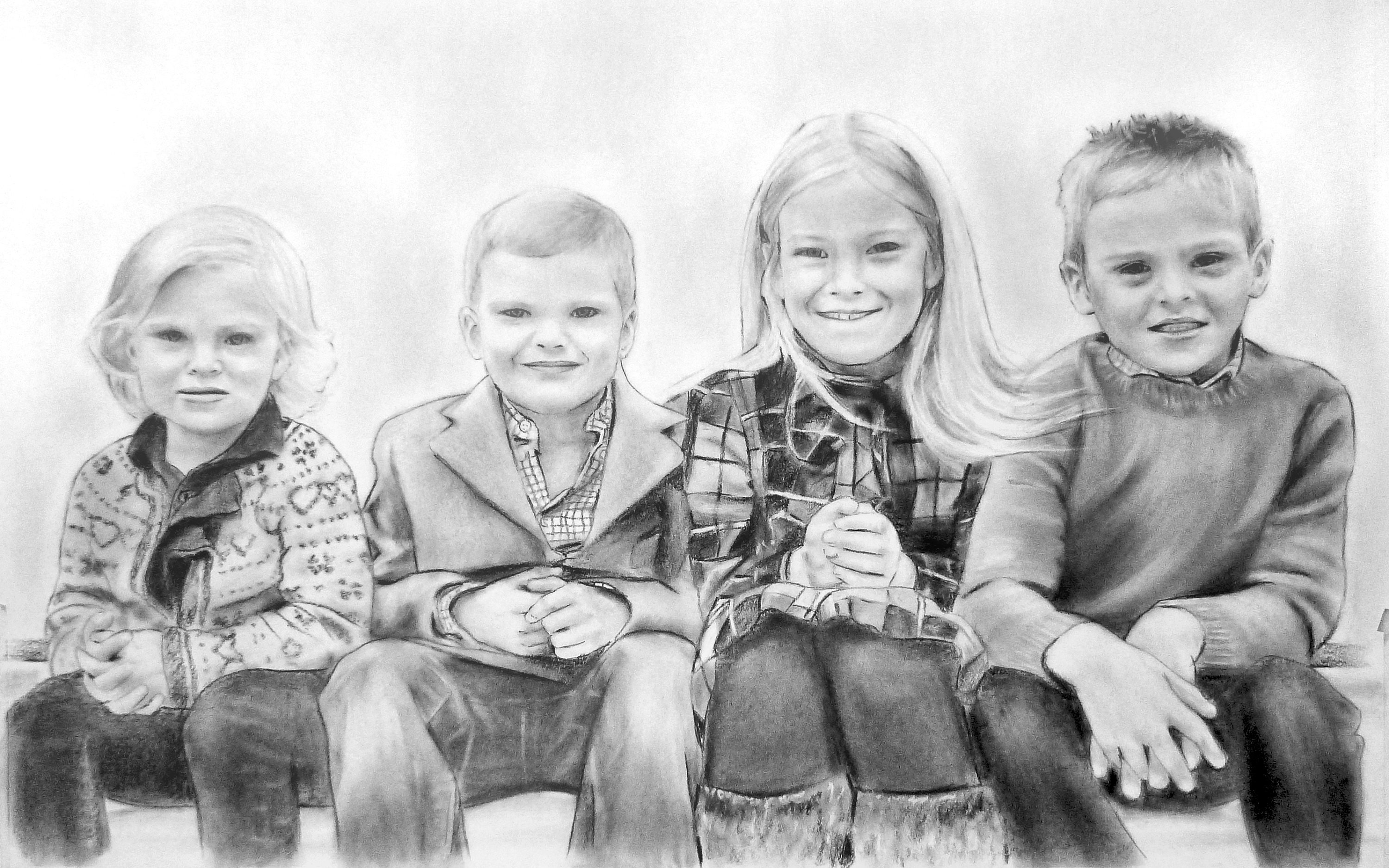 Custom Family Portrait Sketch Drawing From Photo | Etsy