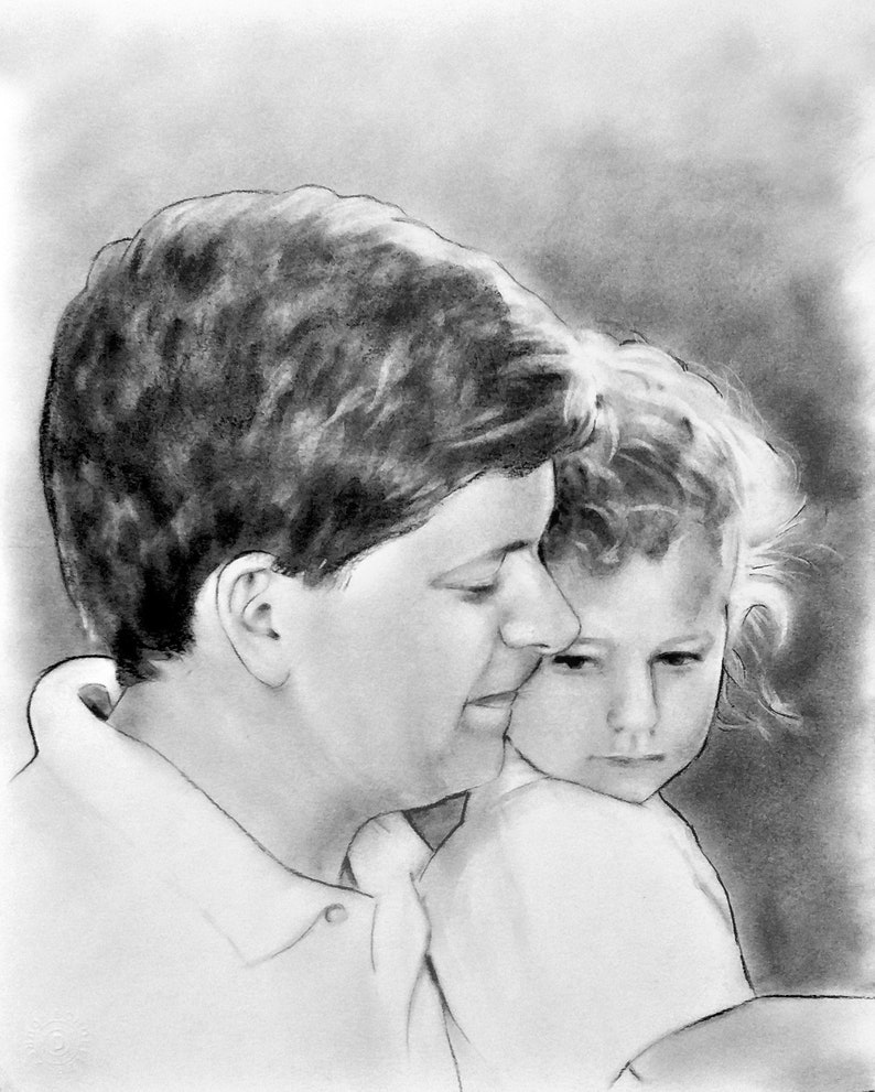 Deceased Loved One Gift Portrait Drawing From Photo Parents - Etsy