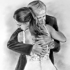 Deceased Loved One Gift Portrait Drawing From Photo Parents - Etsy