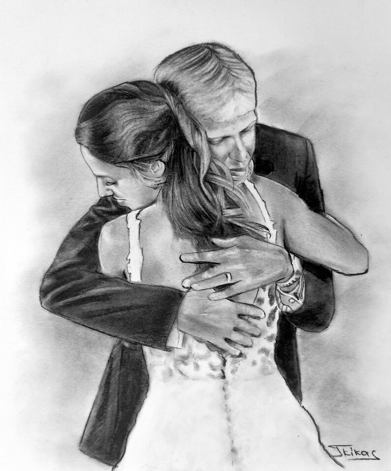 Deceased Loved One Gift Portrait Drawing From Photo Parents - Etsy