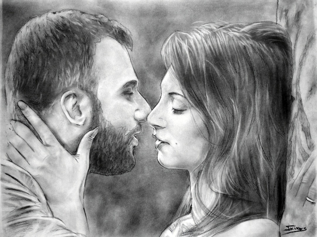 Custom Couple Portrait Drawing, Custom Wedding Portrait, Personalized ...