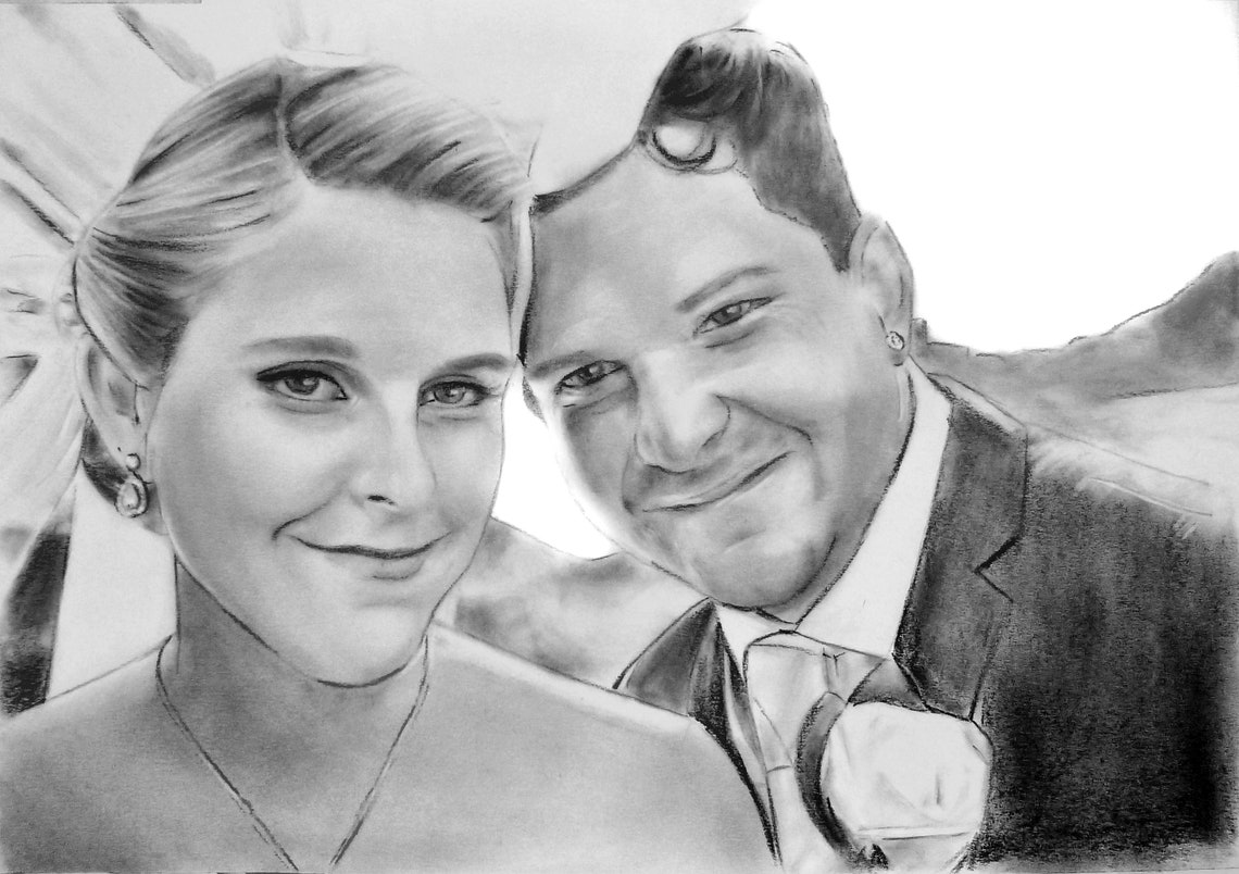 Custom Portrait Drawing From Photo Personalised Gift Pencil - Etsy