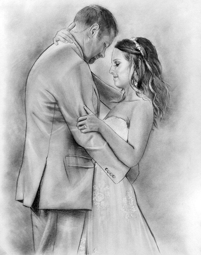 Custom Portrait Drawing From Photo Personalised Gift Pencil - Etsy