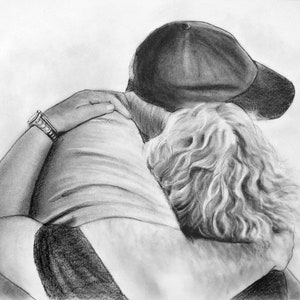 Deceased Loved One Gift Portrait Drawing From Photo Parents - Etsy