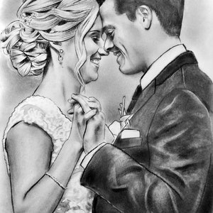 Custom Couple Portrait Drawing, Custom Wedding Portrait, Personalized ...