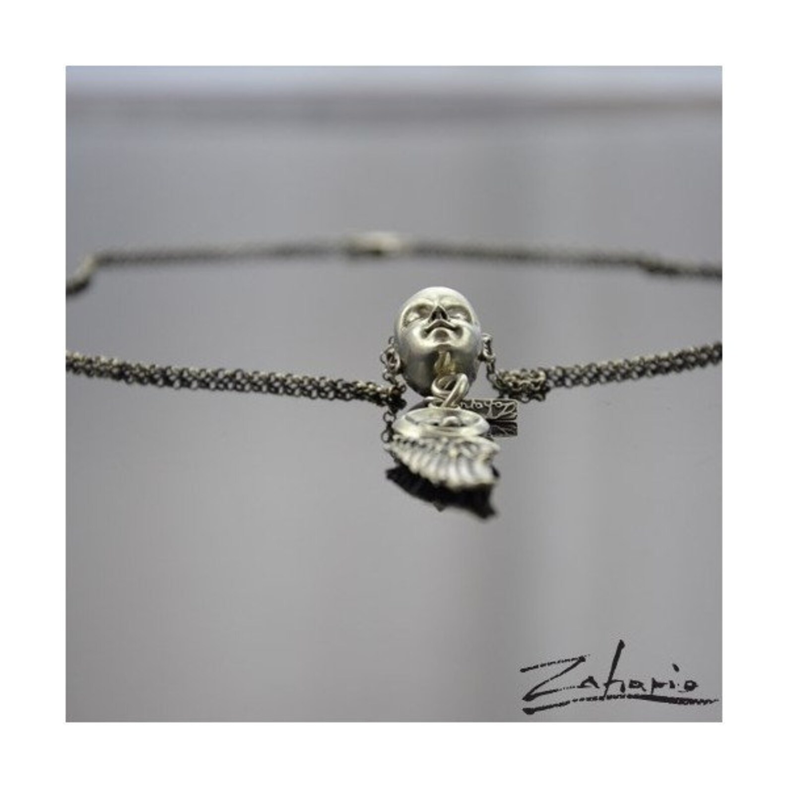 Pendant Angel's Head Silver - Etsy