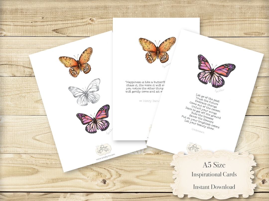 Printable Inspirational Cards A5 (digital Download) - Etsy