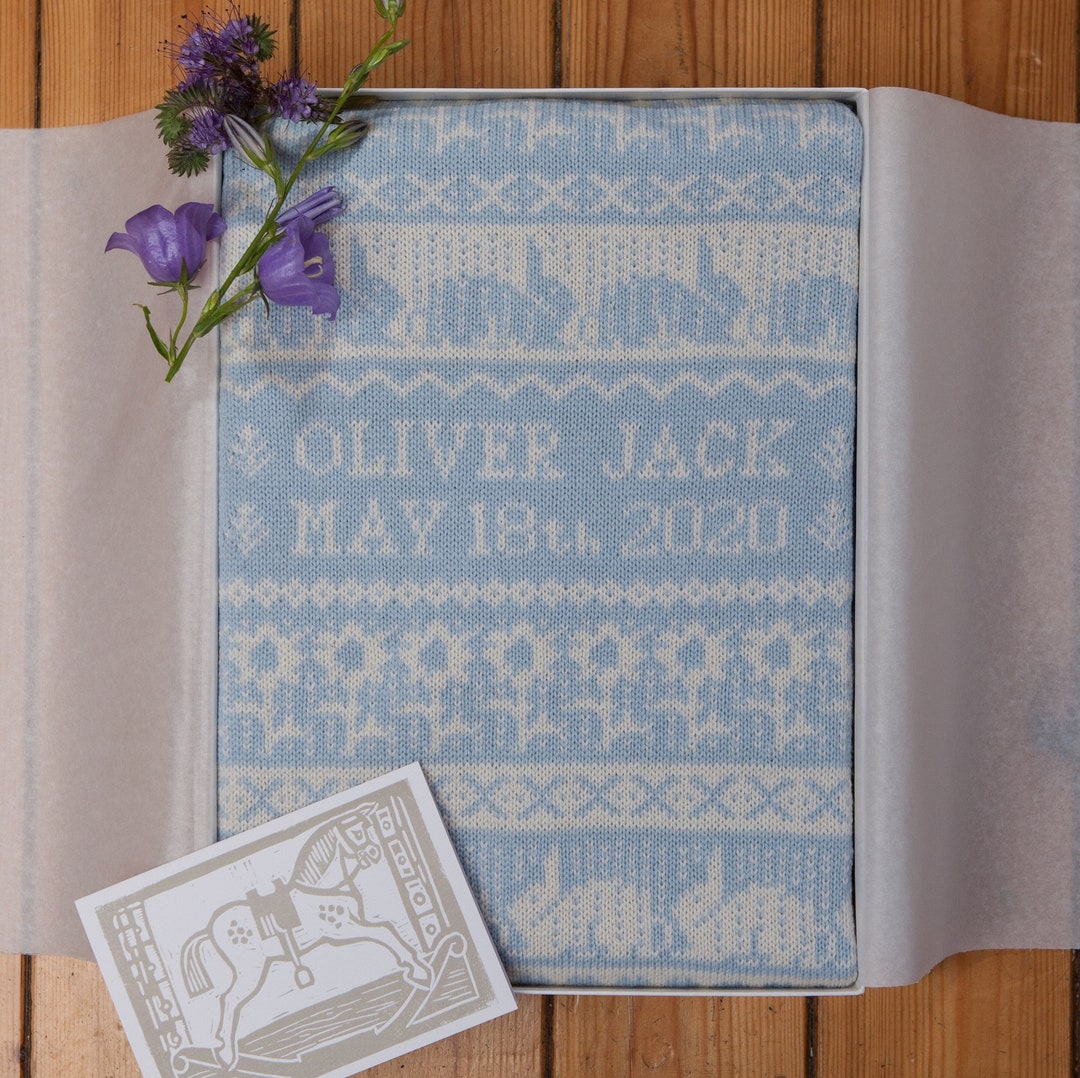 Balmoral Personalised Cashmere Baby Blanket - Etsy