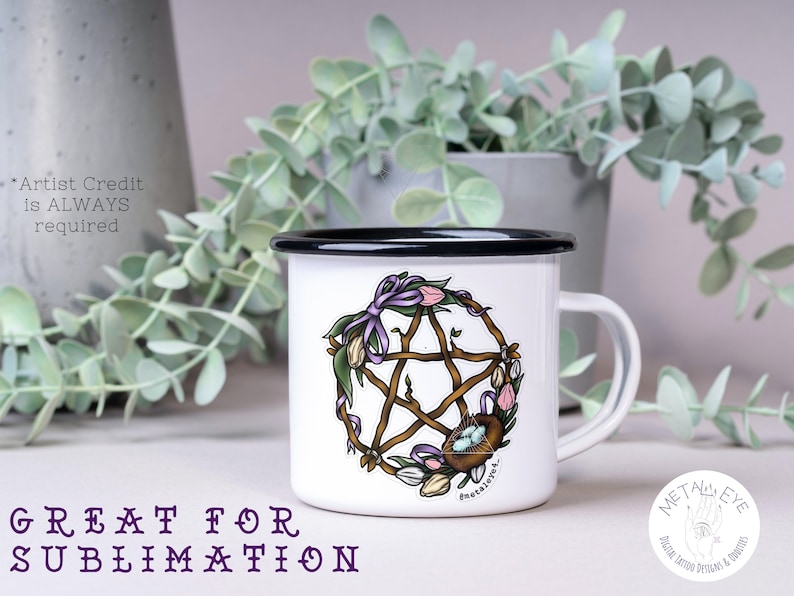 Witch Pagan Pentacle Printable PNG Sticker Files Bundle Goth - Etsy