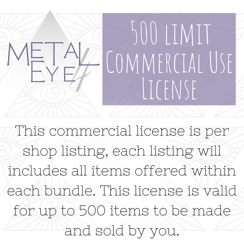Commercial Use License 500 Limit PDF - Etsy