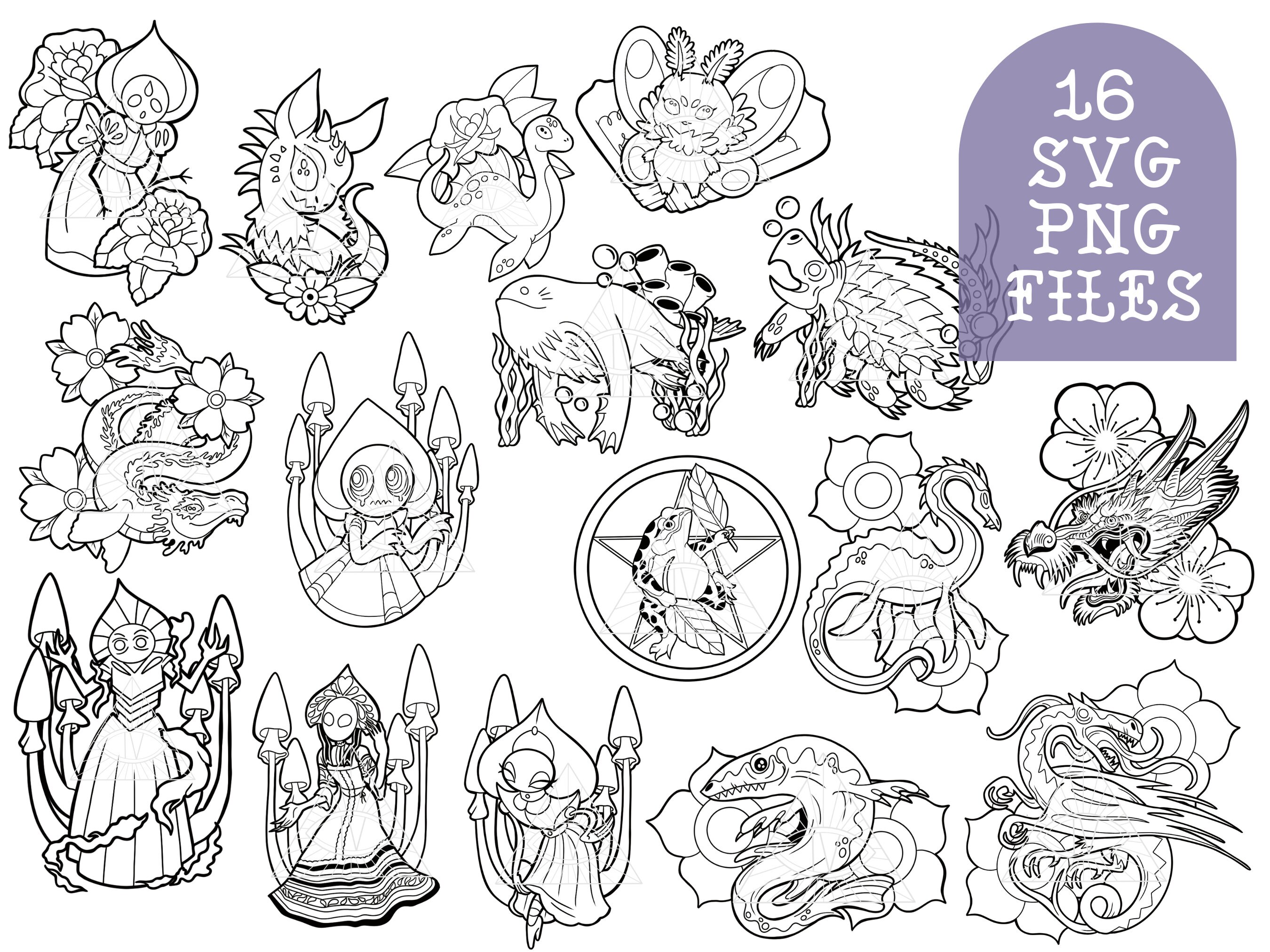 Cryptids Mythical Creatures MEGA Bundle SVG Digital Files - Etsy Canada