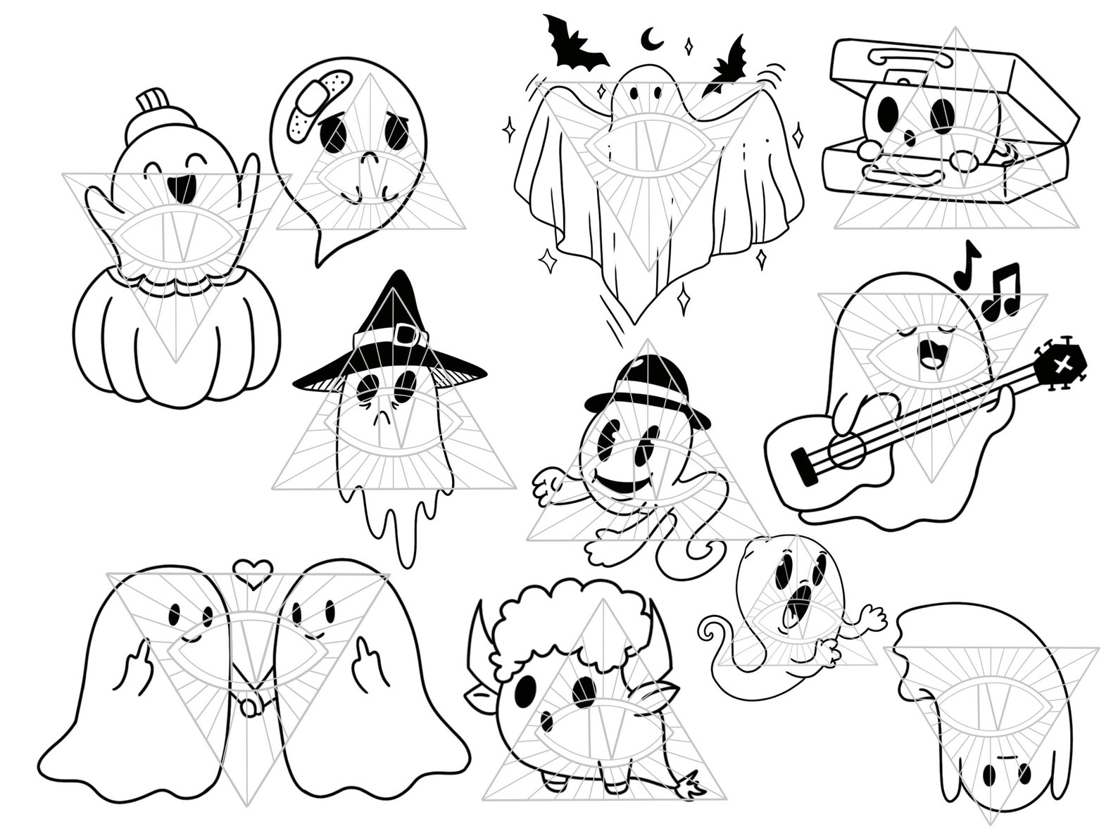 Spooky Cute Ghosts SVG Designs for Cricut Bundle Halloween - Etsy