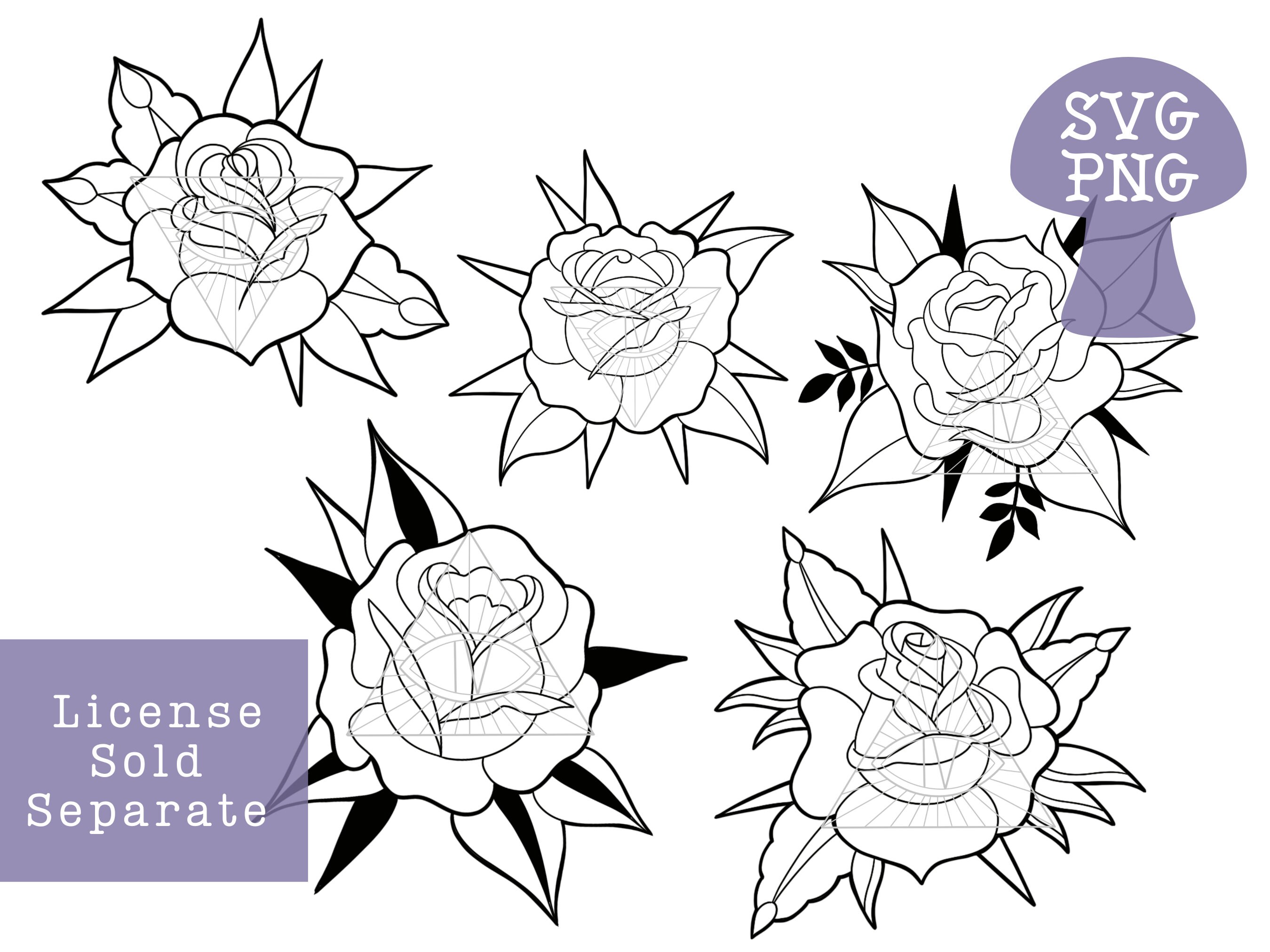 Traditional Rose Outline