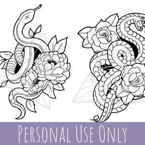Traditional Snake Goth SVG PNG Digital Cut Files for Cricut | Etsy