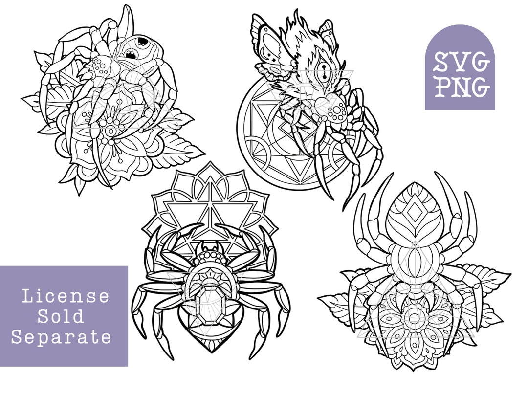 Spiders Mandala SVG PNG Files Bundle for Sublimation: Digital - Etsy
