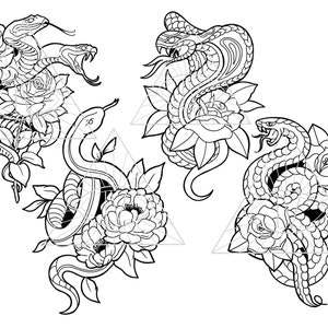 Traditional Snake Goth SVG PNG Digital Cut Files for Cricut | Etsy