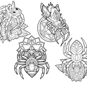 Spiders Mandala SVG PNG Files Bundle for Sublimation: Digital - Etsy