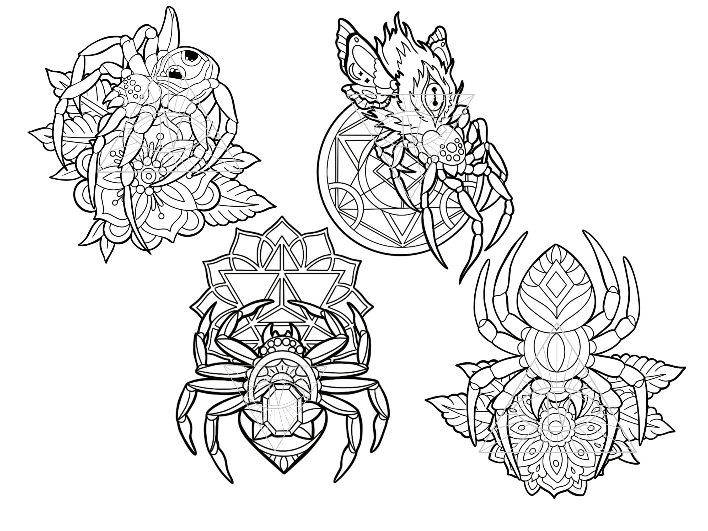 Spiders Mandala SVG PNG Files Bundle for Sublimation: Digital - Etsy