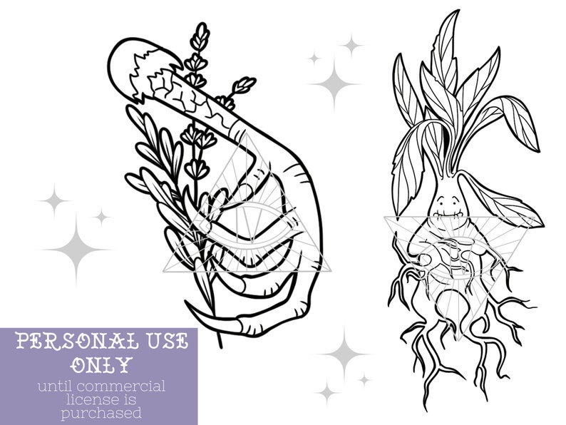 Witchy Mandrake SVG PNG Files Bundle for Laser Cutting & - Etsy
