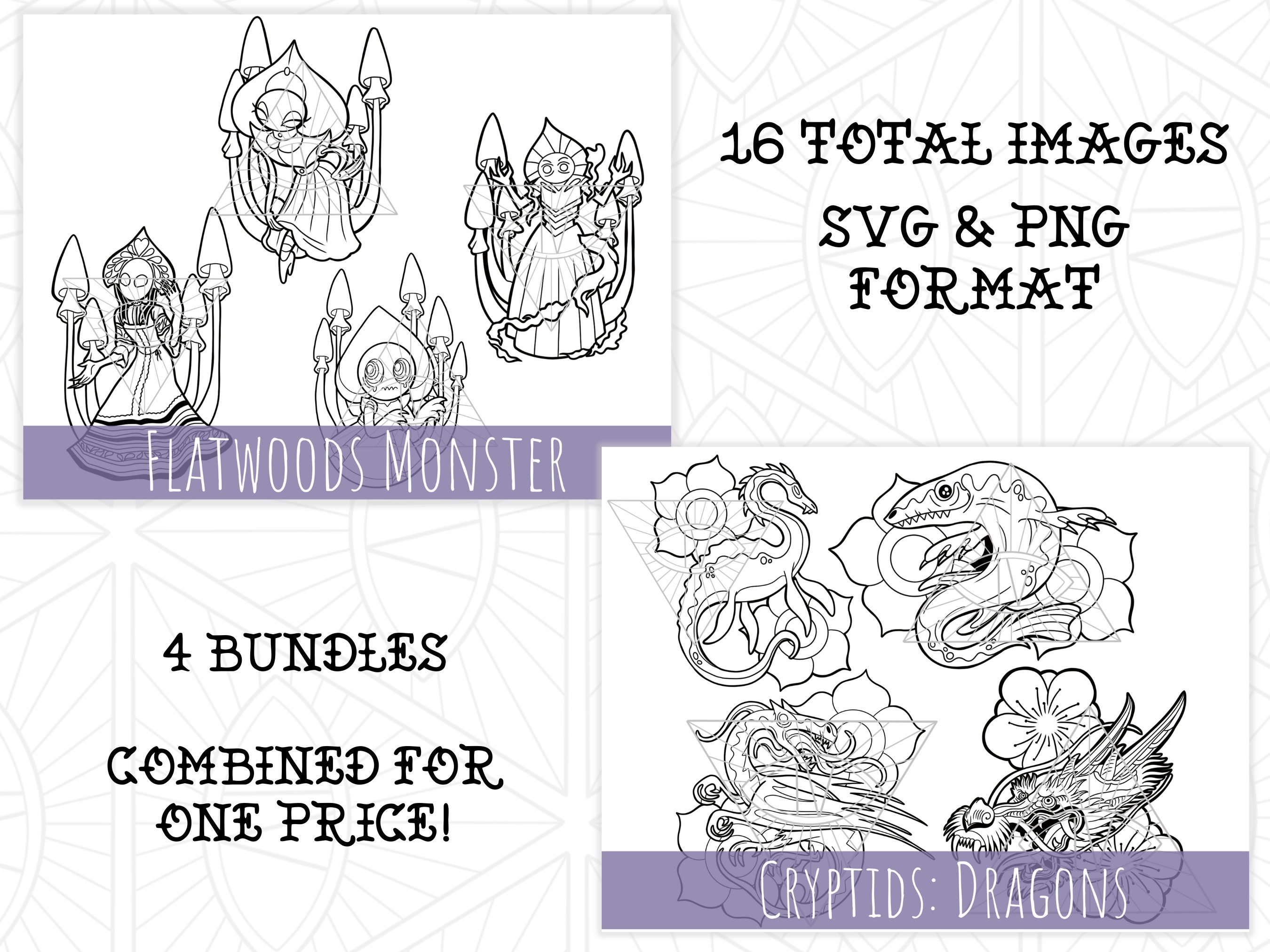 Cryptids Mythical Creatures MEGA Bundle SVG Digital Files - Etsy Canada