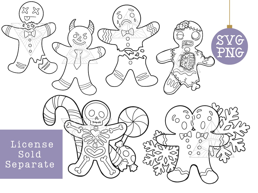 Ginger-dead Gingerbread Man Creepy Christmas SVG Laser Cut Files ...