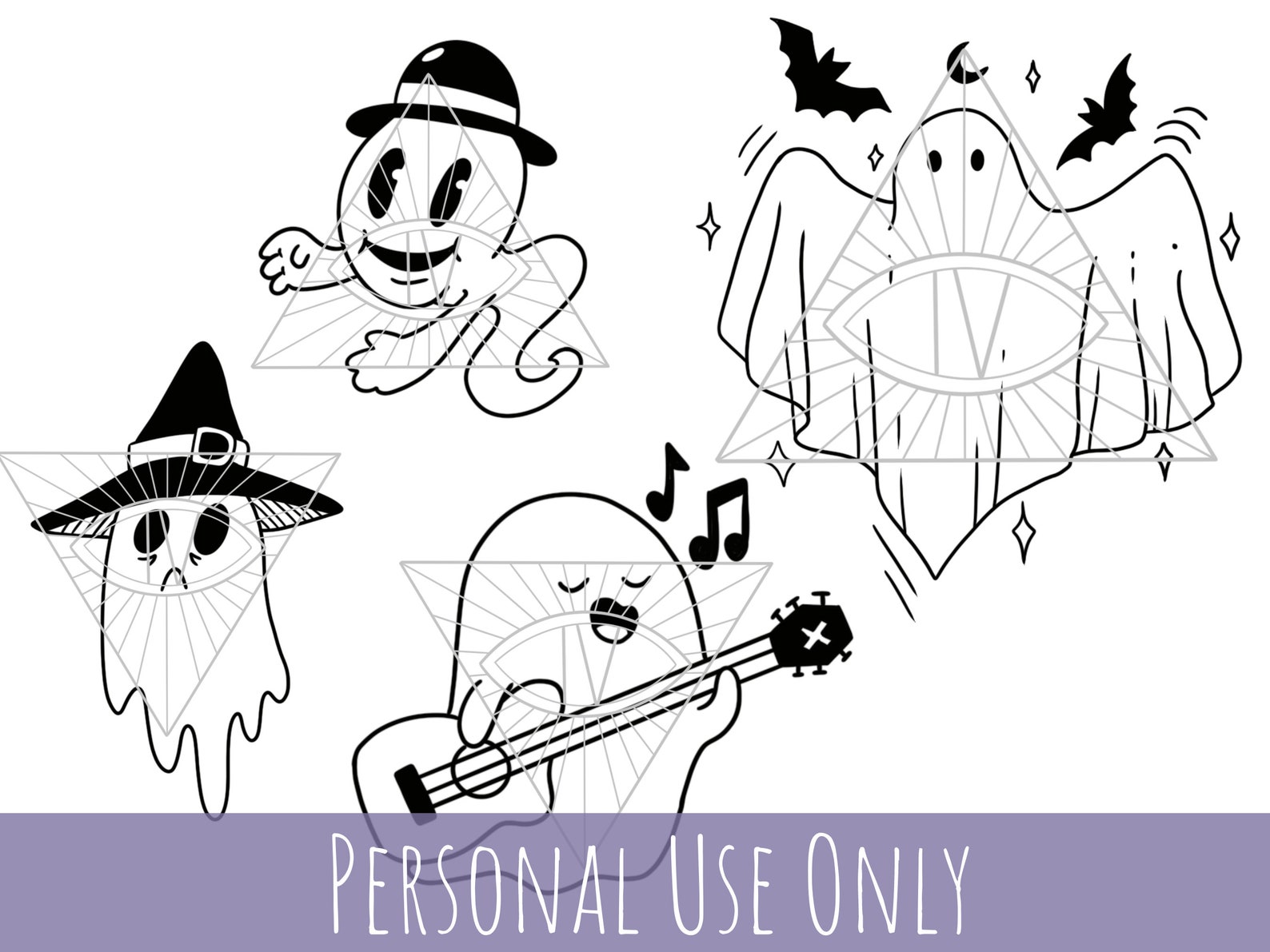 Spooky Cute Ghosts SVG Designs for Cricut Bundle Halloween - Etsy