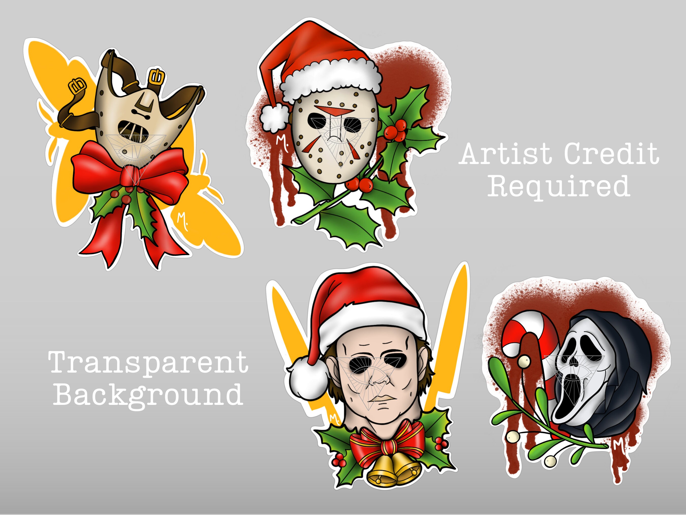 Classic Horror PNG Hand Drawn Goth Printable Stickers Bundle - Etsy