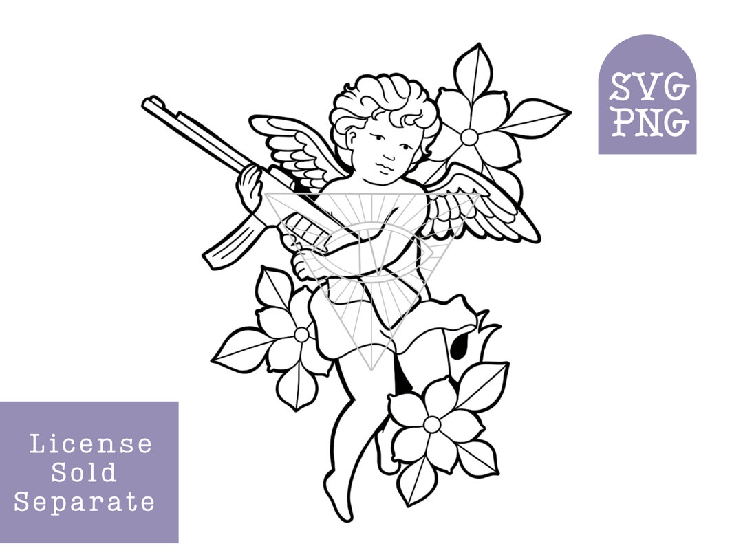 Cherub Wall Decor SVG Valentine PNG Digital Download Designs Guardian ...