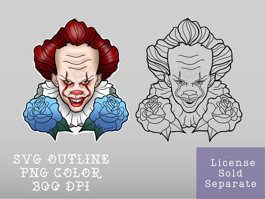 Horror Creepy Dancing Clown SVG PNG Clipart Design Printable Tattoo ...