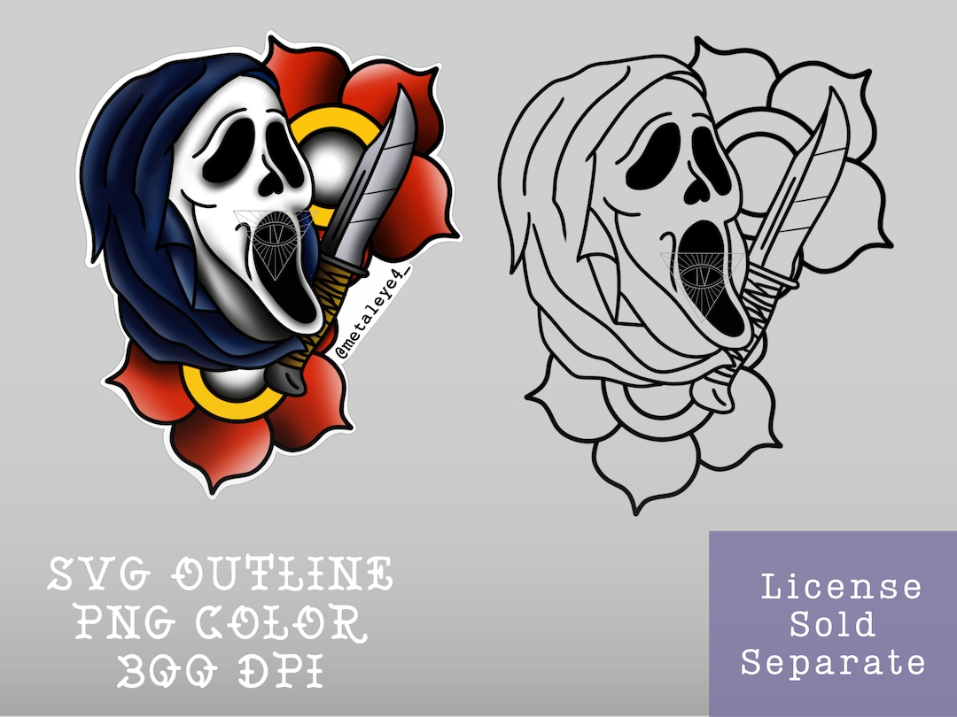 Horror Scream SVG PNG Design Printable Tattoo Sublimation Designs ...