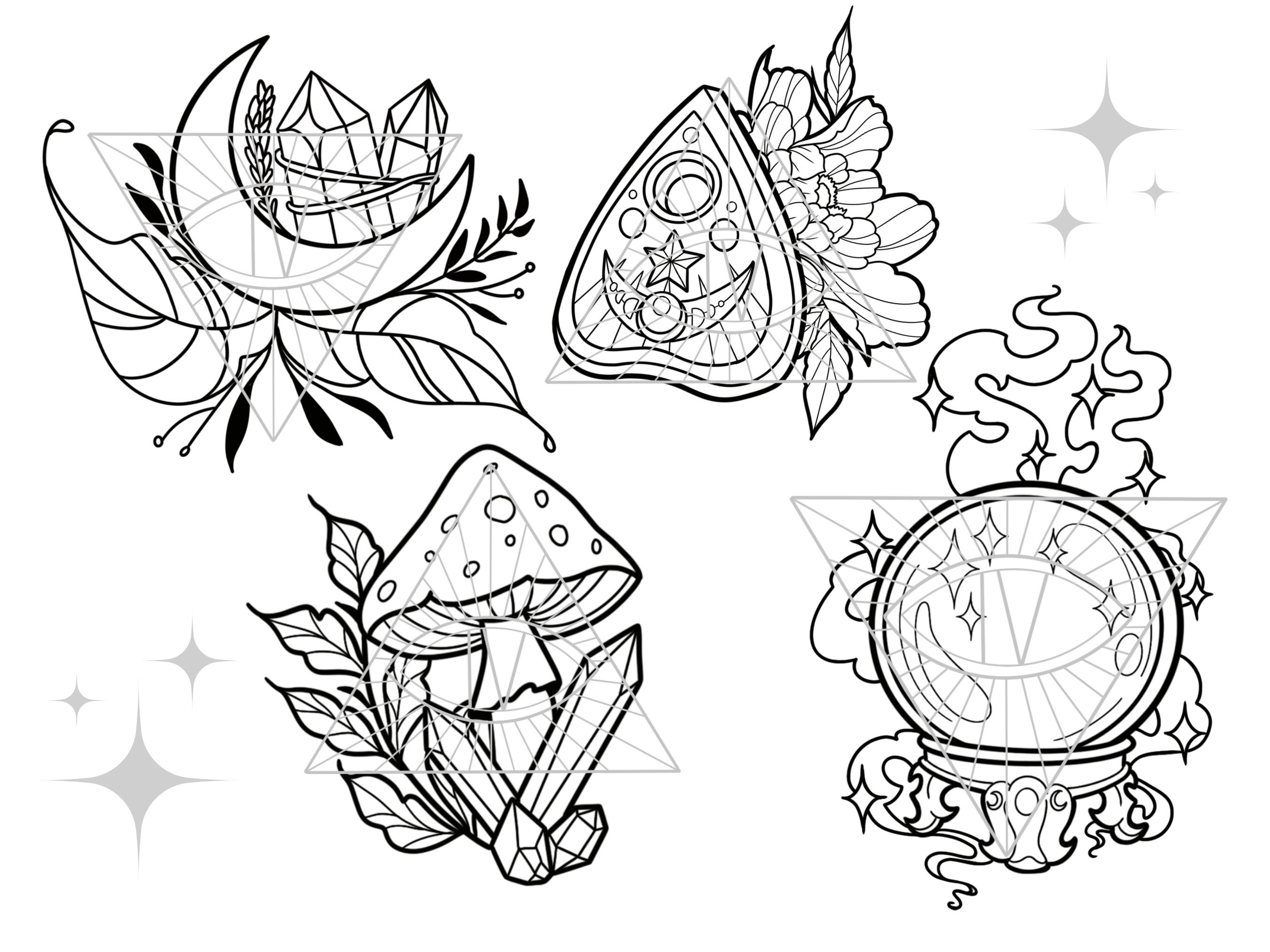 Witchy Tattoo Goth SVG/PNG Design Bundle for Cricut Projects - Etsy ...