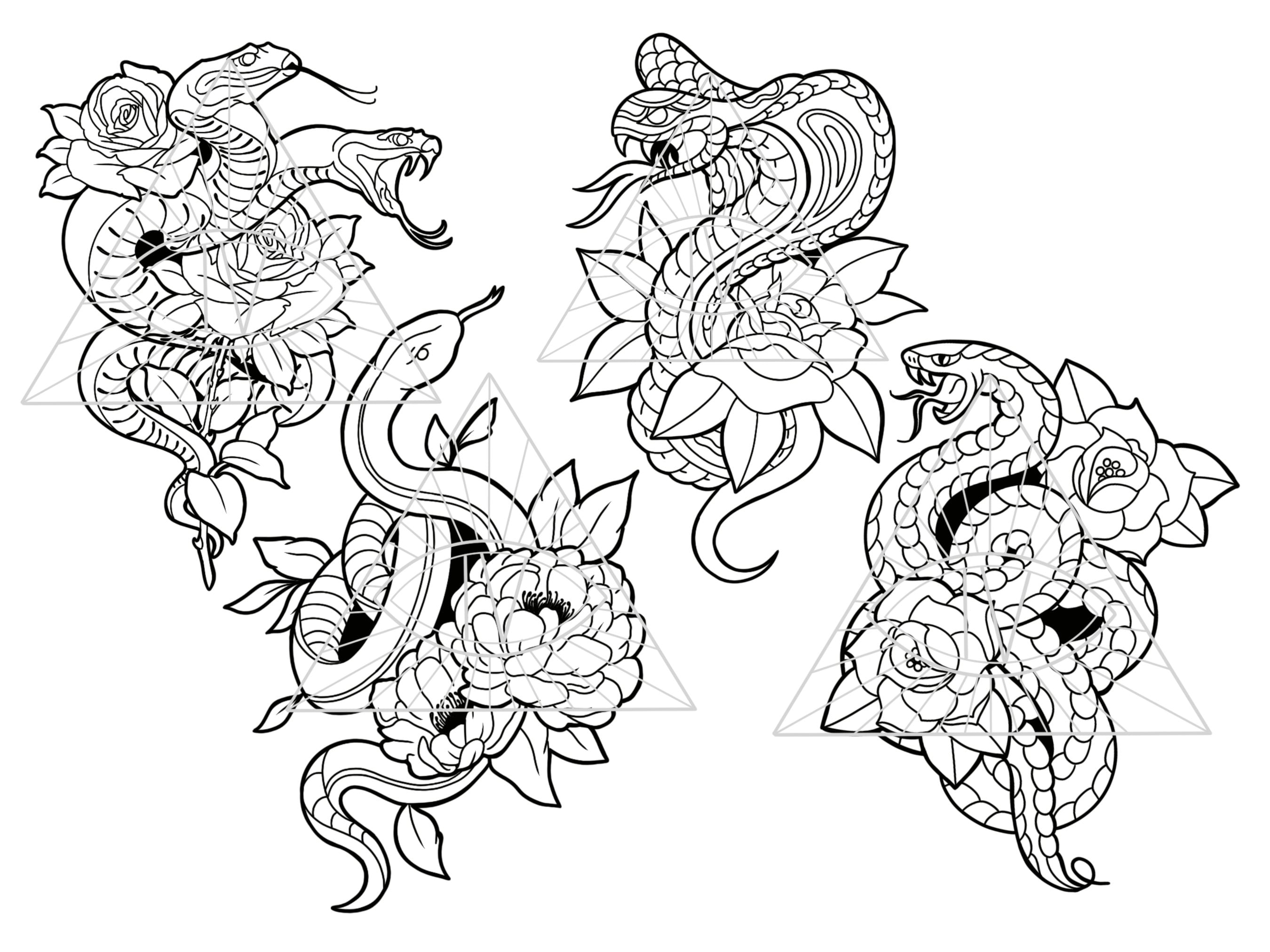 Traditional Snake Goth SVG PNG Digital Cut Files for Cricut - Etsy