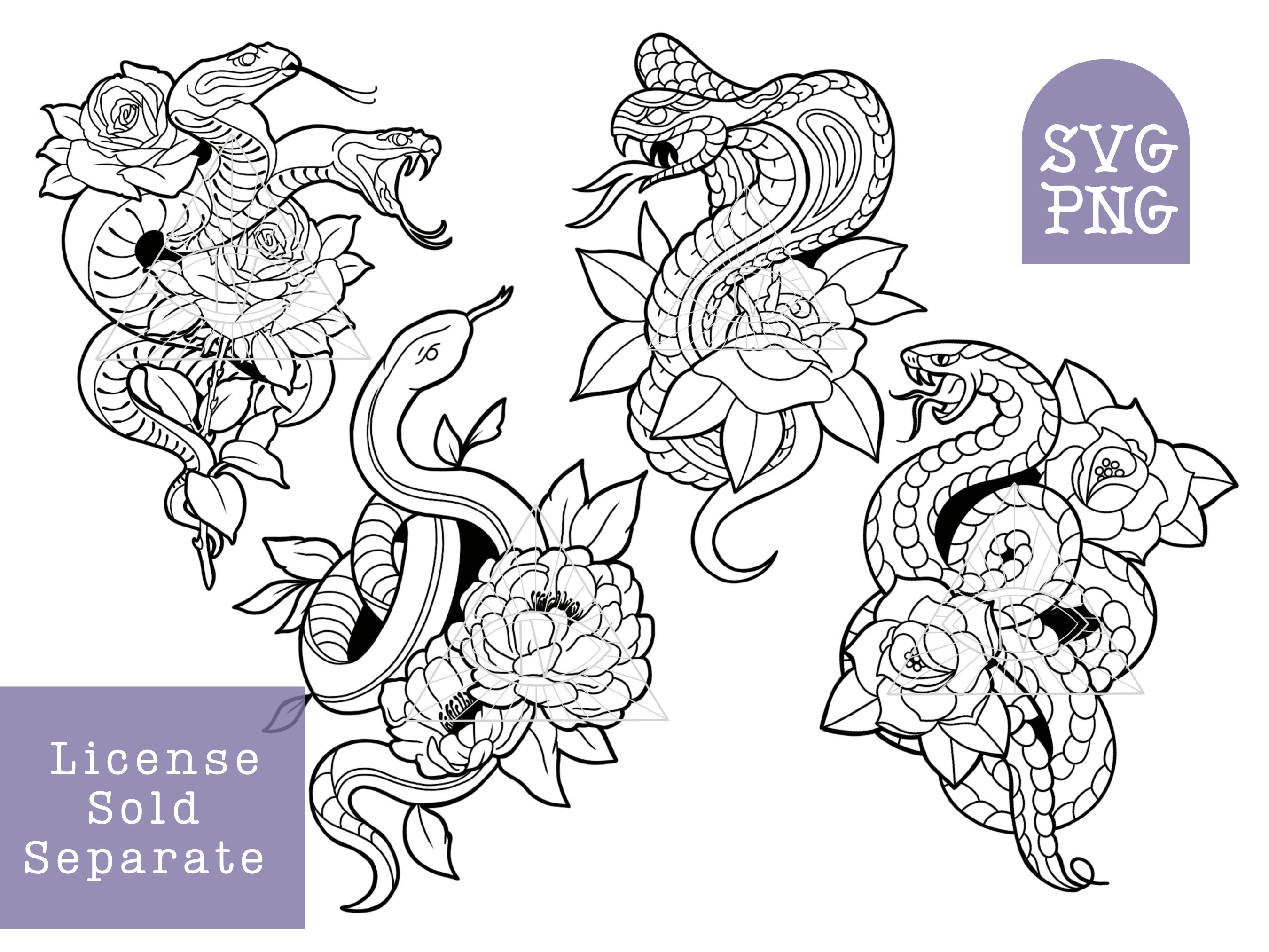 Traditional Snake Goth SVG PNG Digital Cut Files for Cricut - Etsy