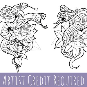 Traditional Snake Goth SVG PNG Digital Cut Files for Cricut | Etsy