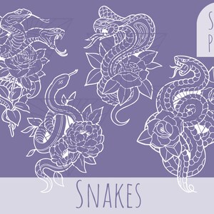 Traditional Snake Goth SVG PNG Digital Cut Files for Cricut | Etsy