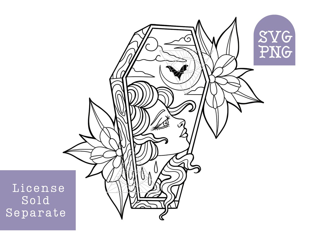Coffin Lady Face Clipart SVG PNG Cutting Files Bundle - Etsy