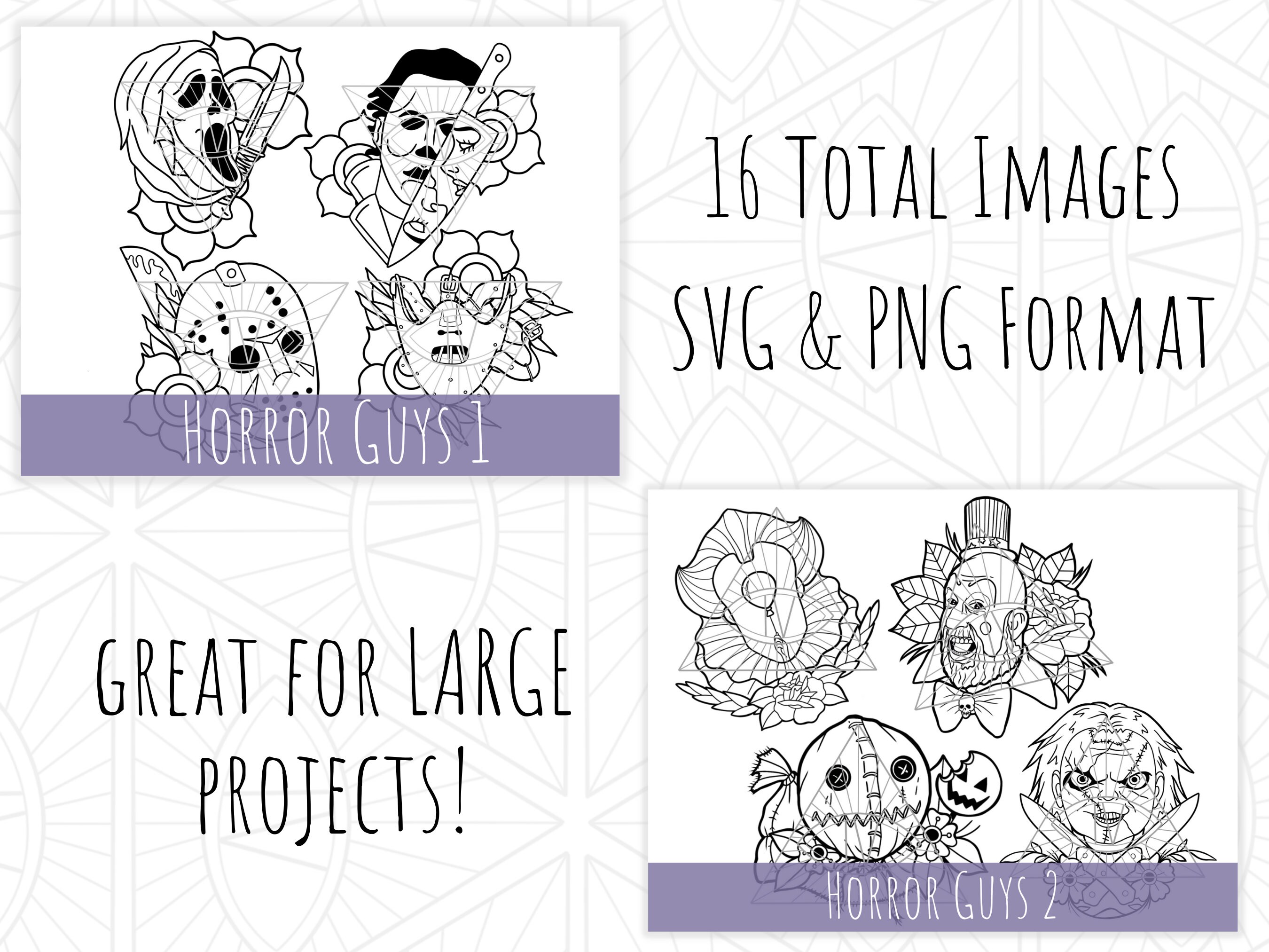 Classic Horror Tattoo SVG PNG Mega Bundle Digital Files for | Etsy UK