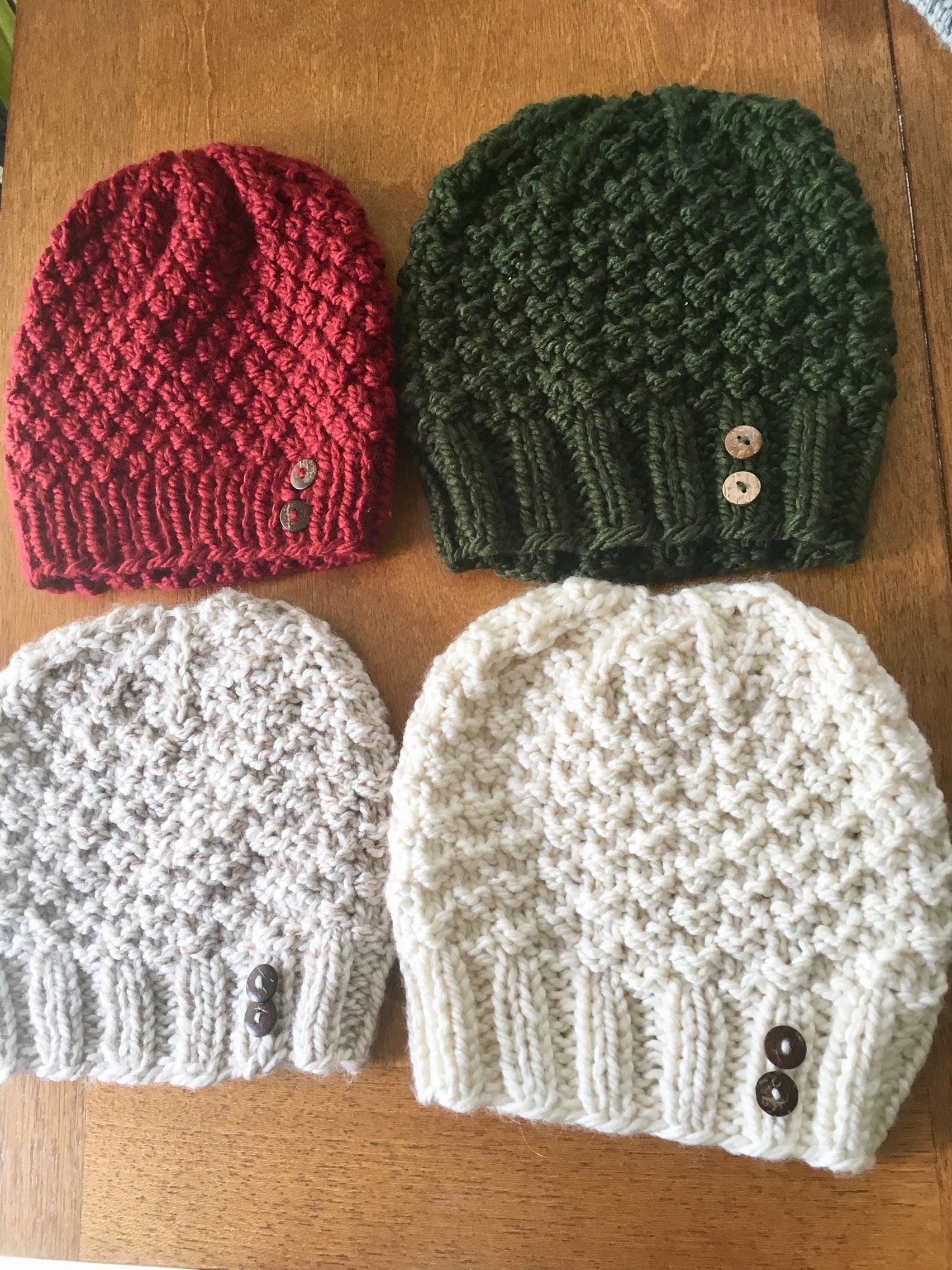 Messy bun/ponytail knitted winter hat | Etsy