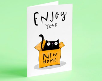 Cat New Home Card - Etsy