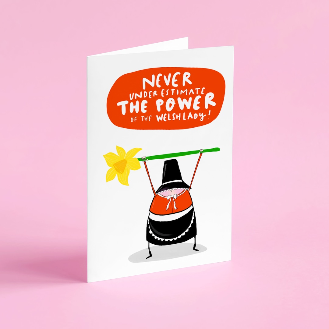 Strong Welsh Lady Card • Welsh Lady Power Card • Funny Welsh Lady Card ...