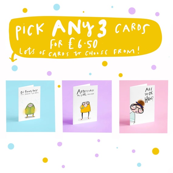 3 Cards for 6.50 multi Cards Pack Pick 3 Cards - Etsy