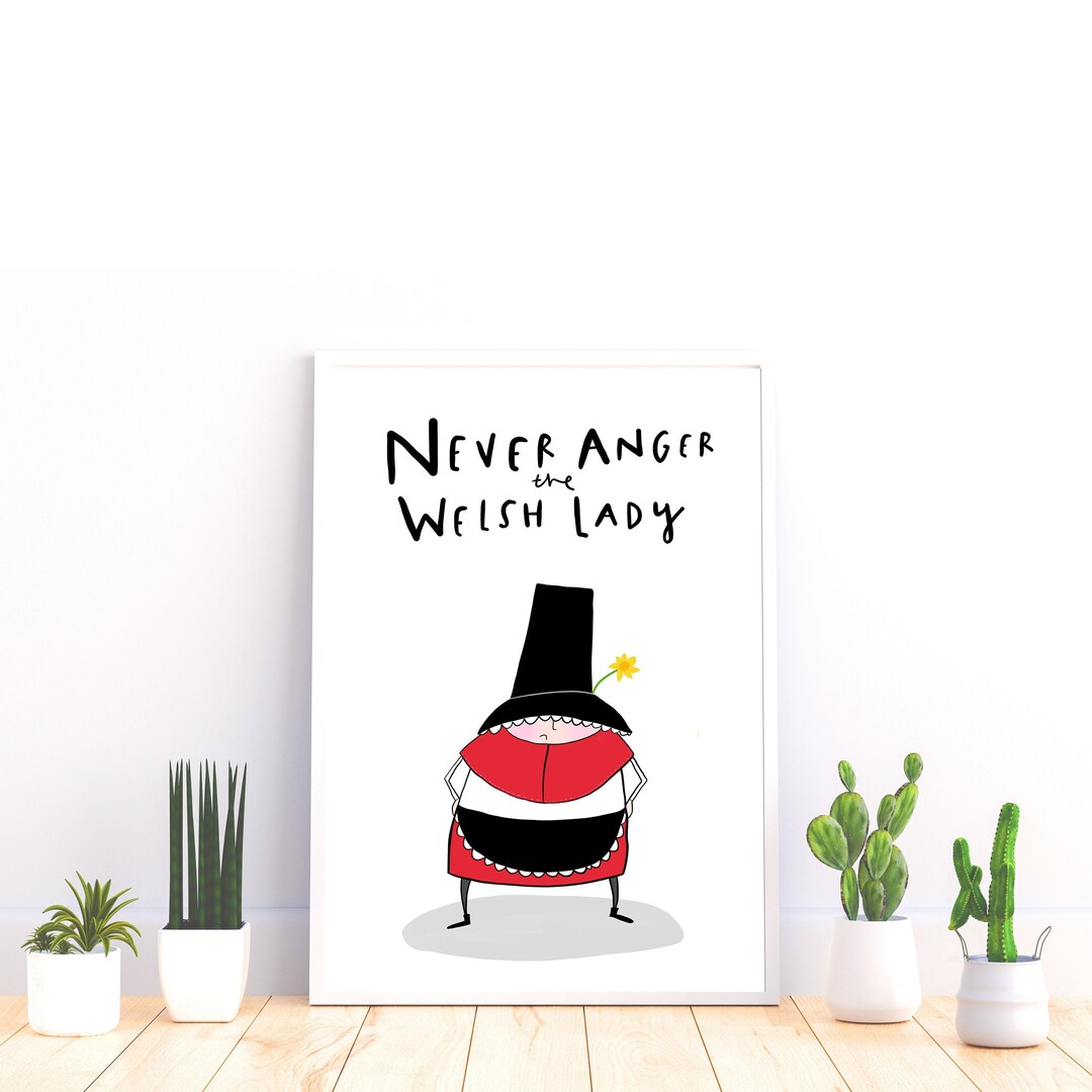 Welsh Lady Print Welsh Art Print Wales Illustration - Etsy