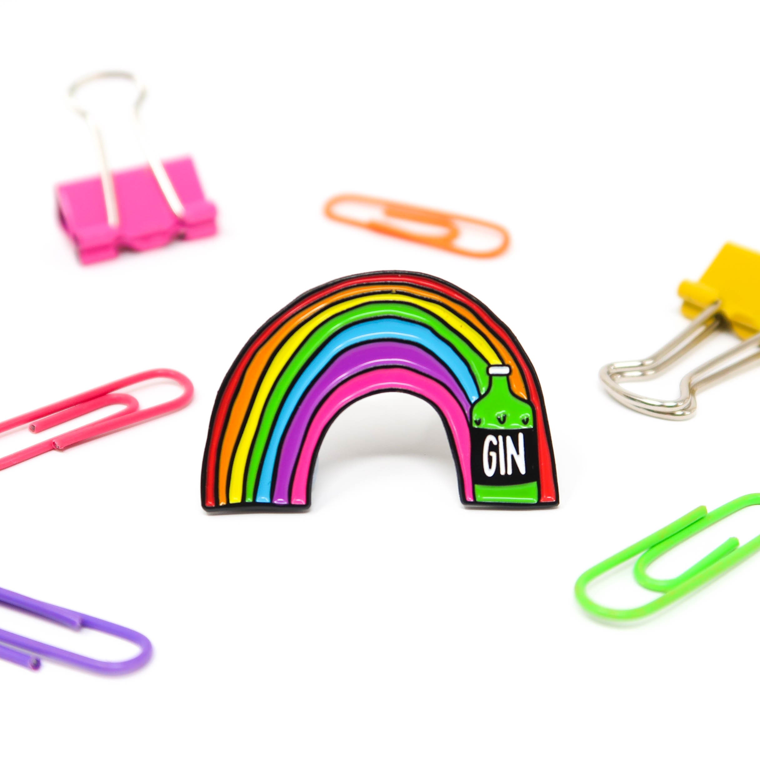 Gin Enamel Pin Badge Rainbow Pin Badge Gin Pin - Etsy