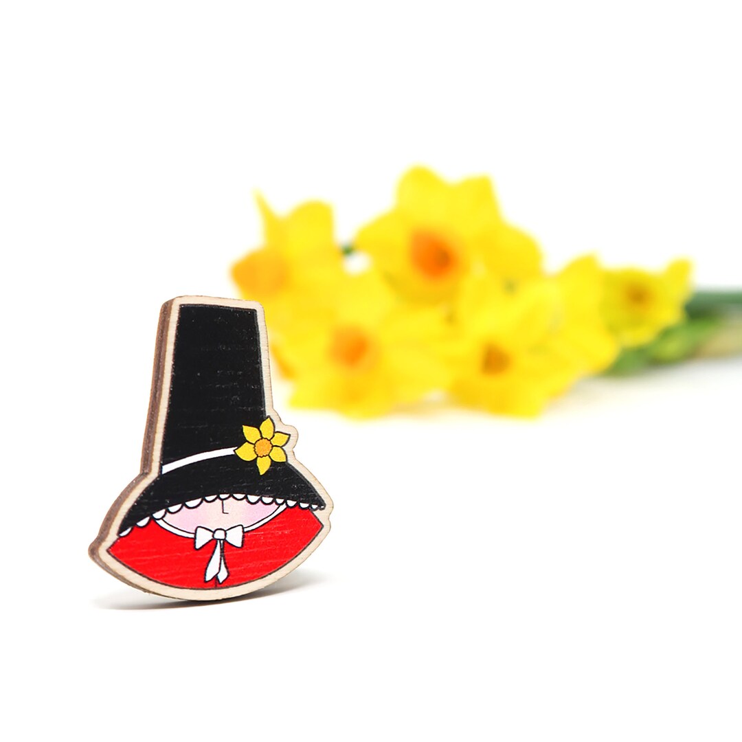 Welsh Lady Pin St Davids Day Badge Welsh Pin Anstecker - Etsy Österreich