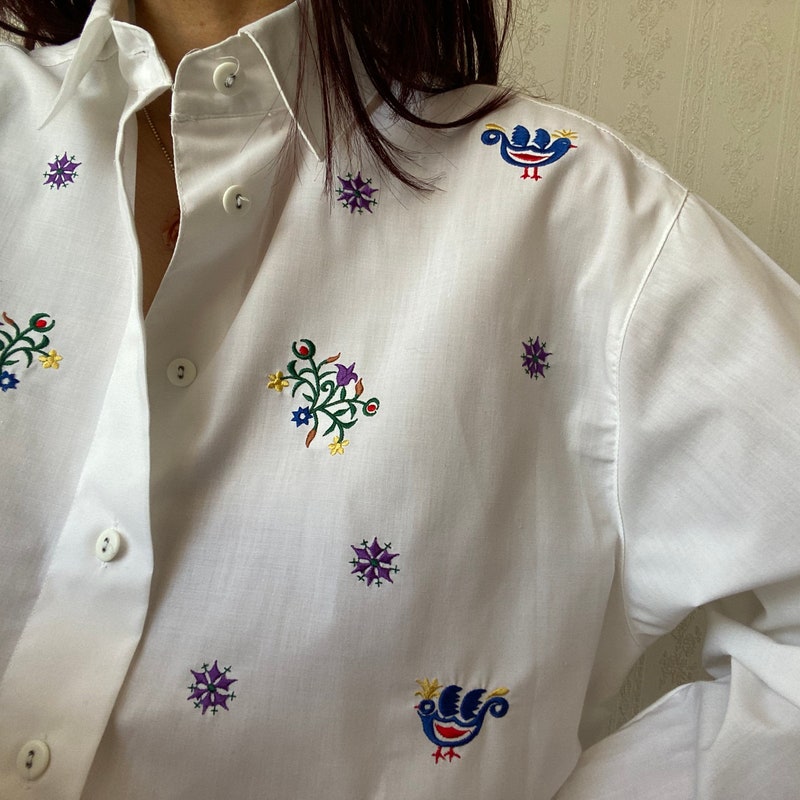 Embroidered Shirt - Etsy