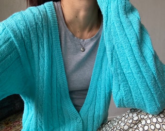 Turquoise Cardigan - Etsy